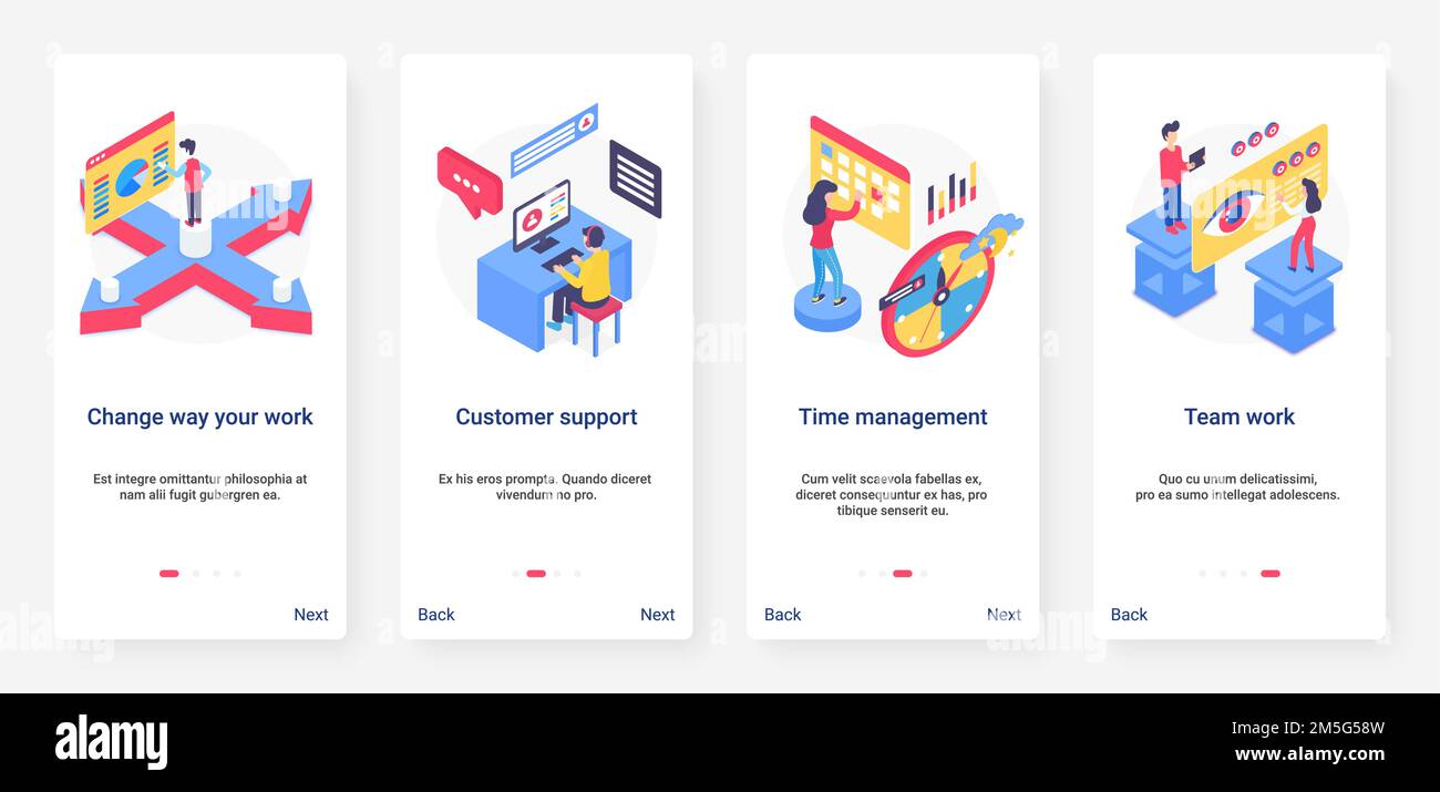 Change way to work business concept vector illustration. UX, UI ...