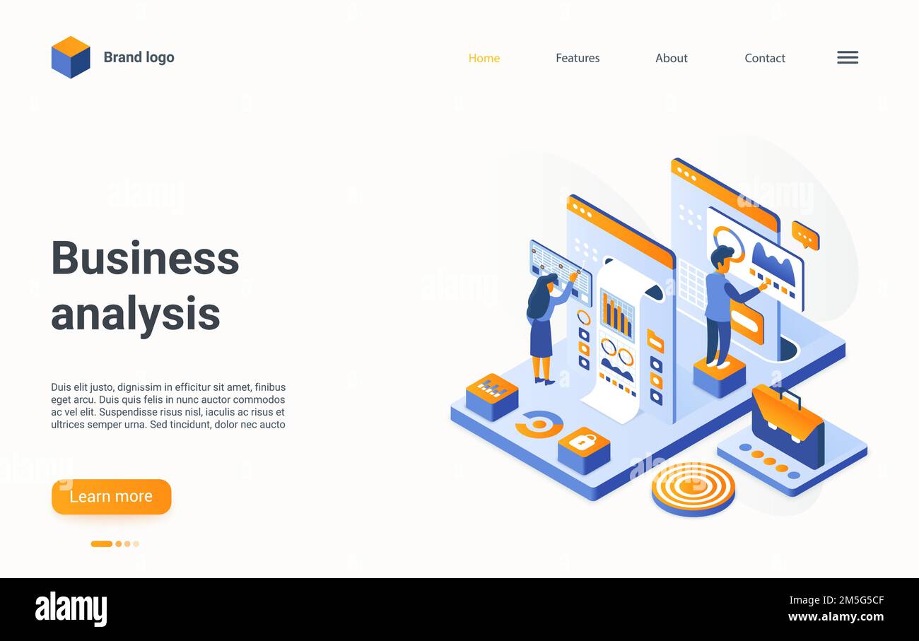 Business analysis concept isometric vector illustration. Cartoon 3d ...