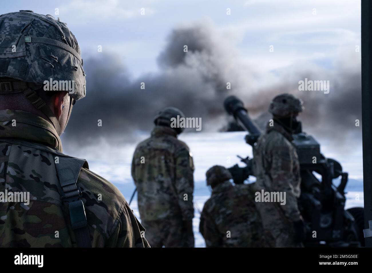 U.S. Army paratroopers with Bravo Battery, 2nd Battalion, 377th Parachute Field Artillery ...