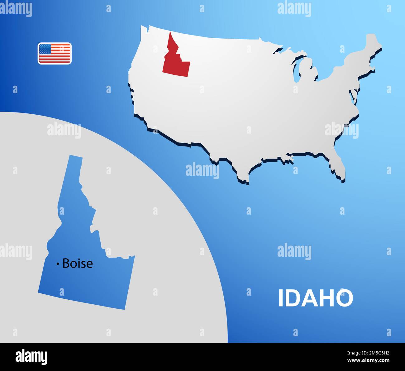 Vector color map idaho state Stock Vector Images - Alamy