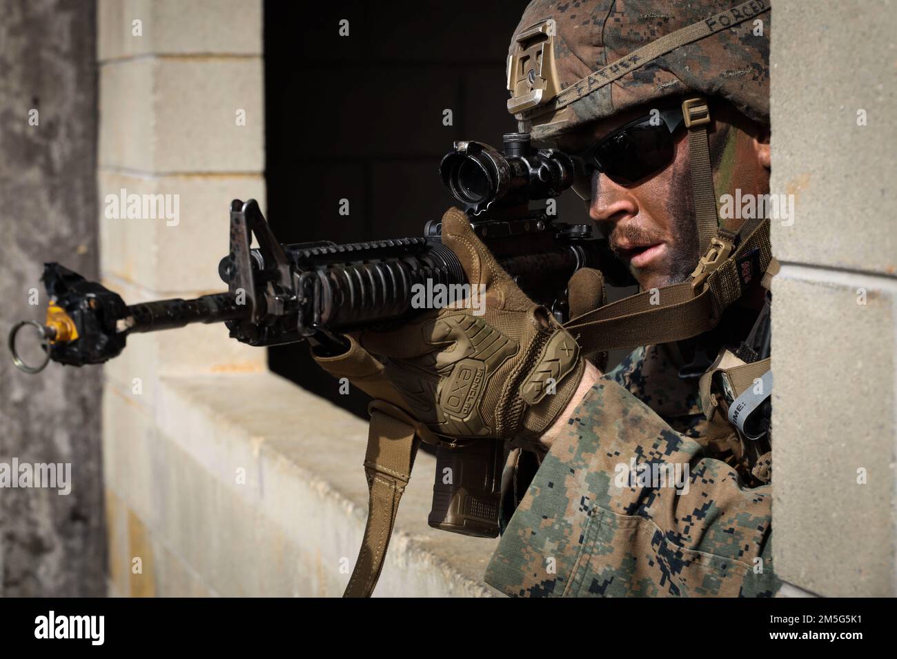 A U.S. Marine with 1st Battalion, 3d Marines, 3d Marine Division ...