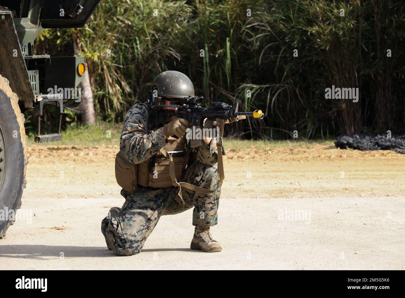 U.S. Marine Corps Cpl. Devon Monahan, a High Mobility Artillery Rocket ...