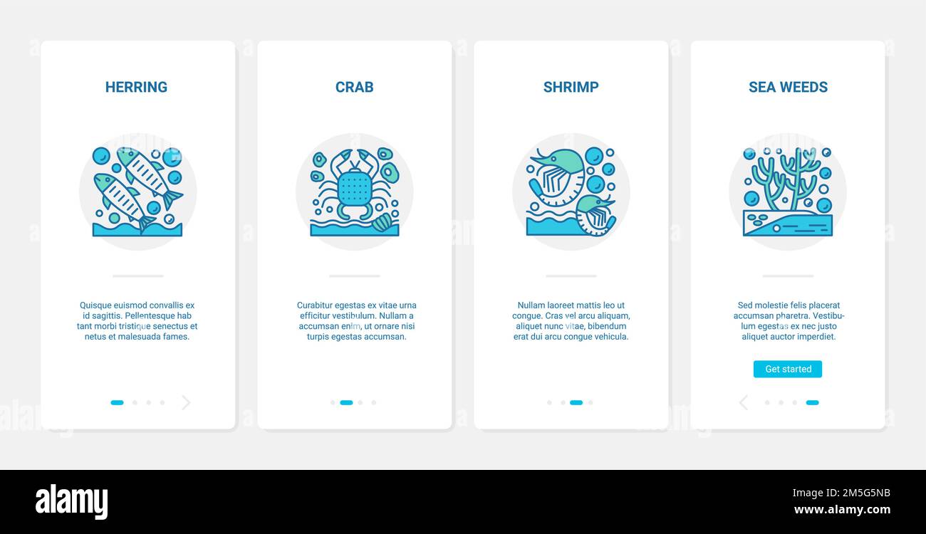 Marine crustaceans fish and underwater sea plants vector illustration ...