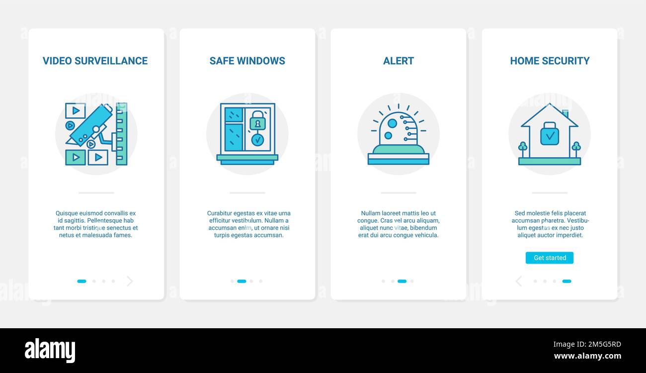 Security Video Surveillance Privacy Automatic Protection Vector Illustration Ux Ui