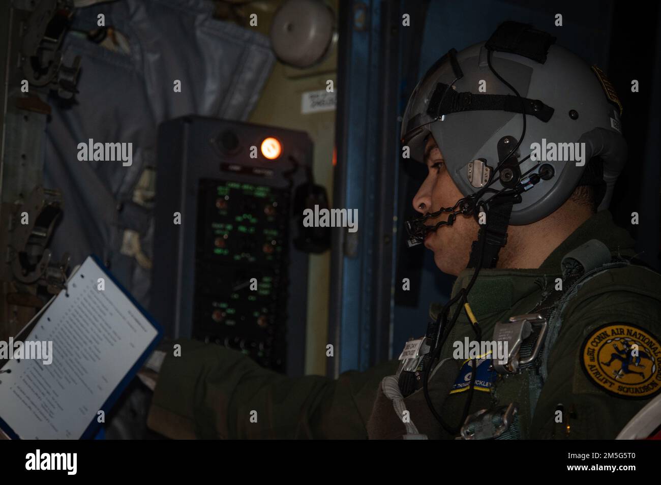 Air Force Tech. Sgt. Thomas Buckley, a loadmaster assigned to the 103rd ...
