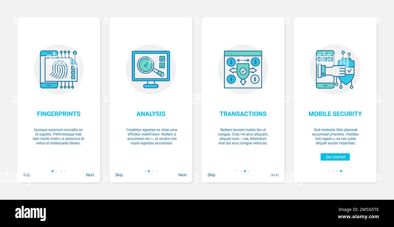 Security Personal Access Protecting Modern Technology Vector Illustration Ux Ui Onboarding