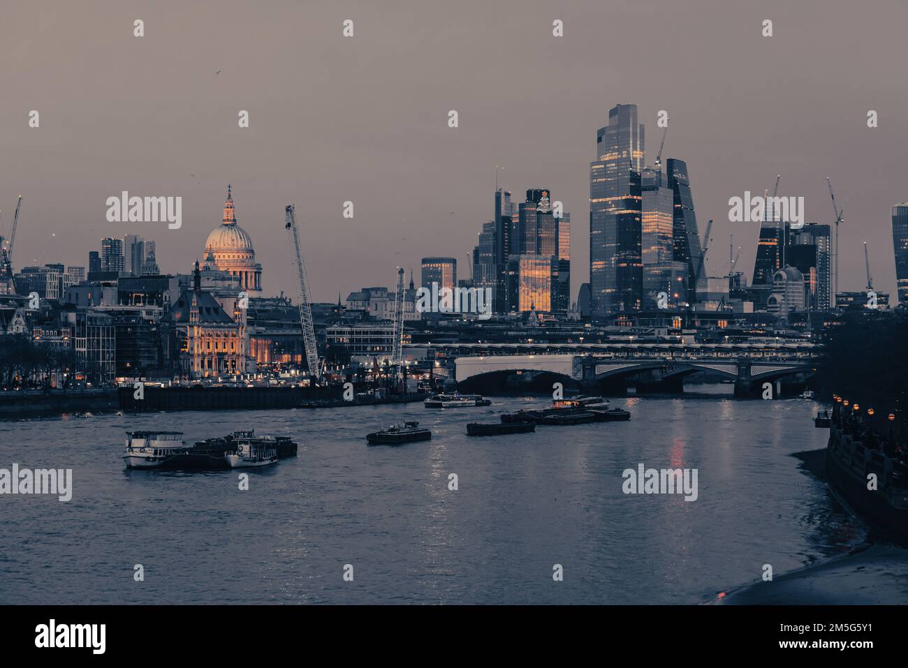 London Embankment and around Trafalgar Square at Christmas Stock Photo ...