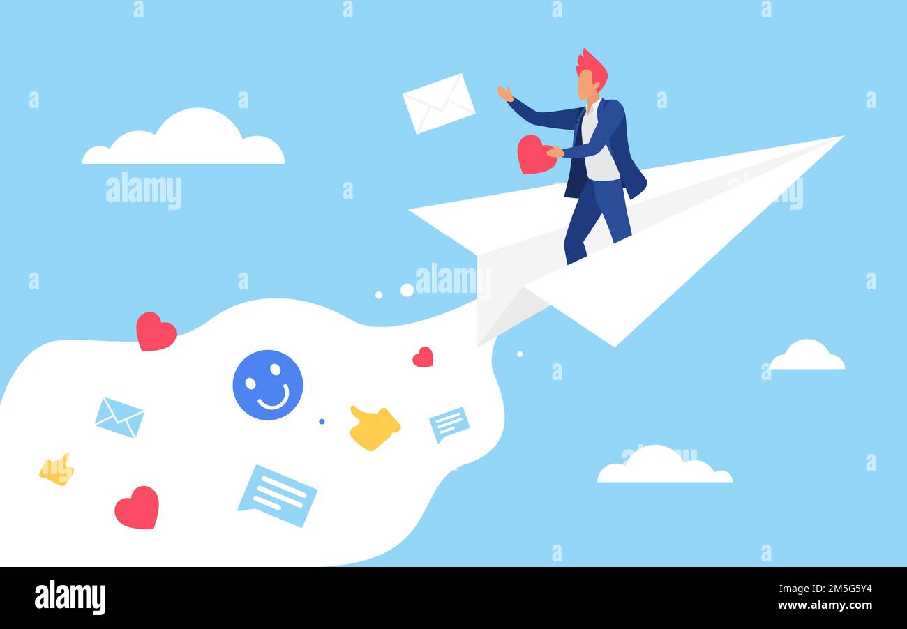 Business in social media vector illustration. Cartoon businessman ...