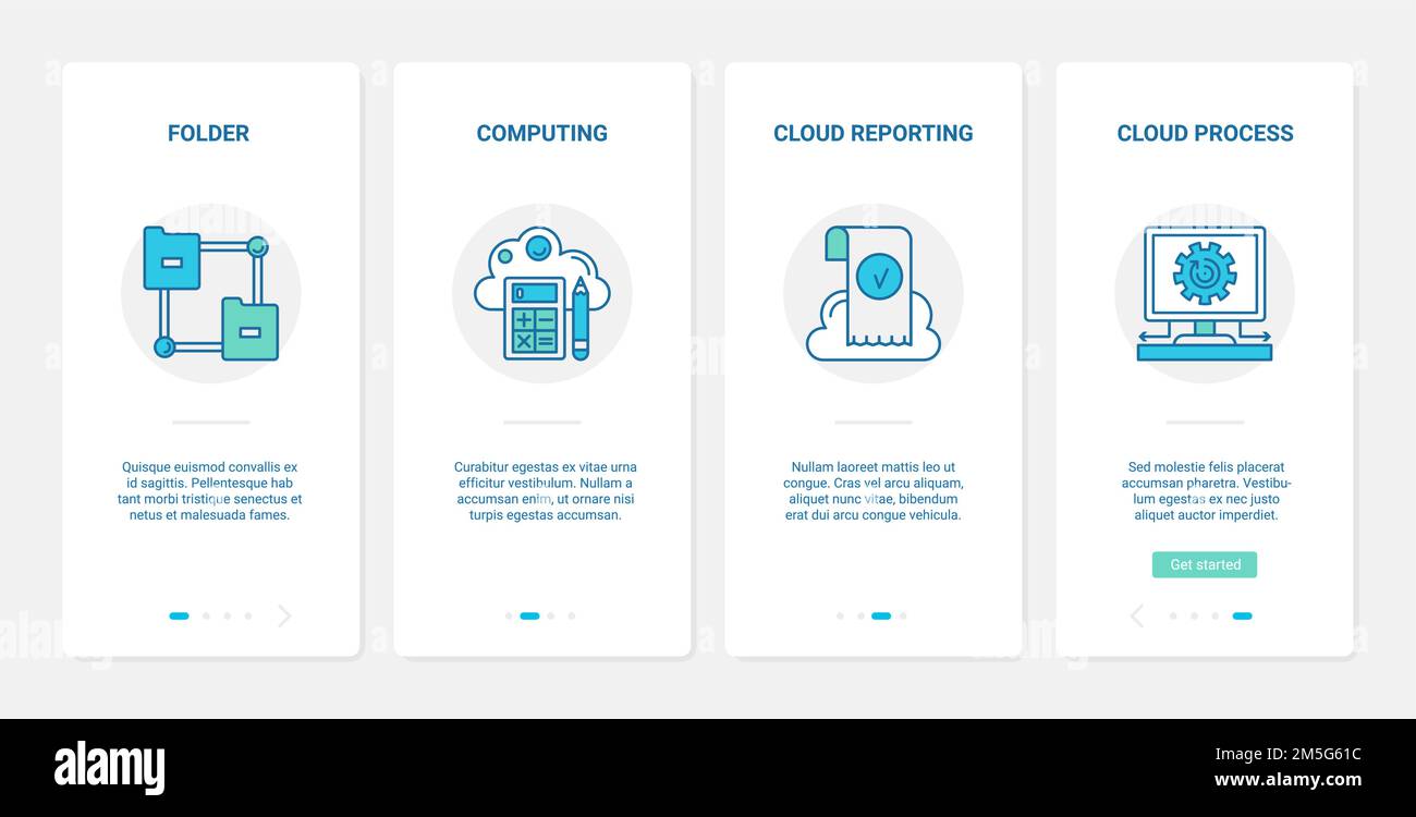 Cloud Computing Technology Remote Access Vector Illustration Ux Ui Onboarding Mobile App Page