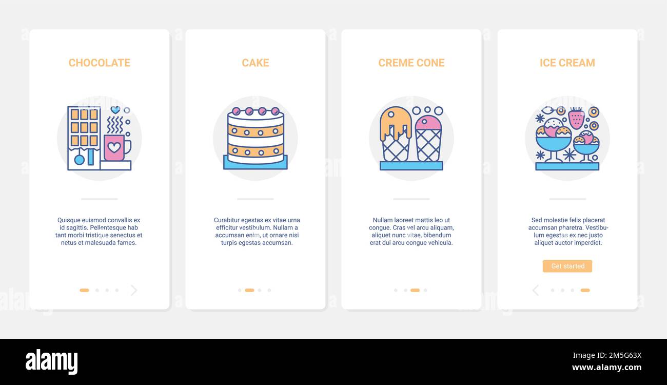 Fastfood sweet dessert for food cafe or street market kiosk vector ...