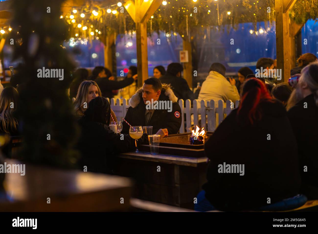 London Embankment and around Trafalgar Square at Christmas Stock Photo ...
