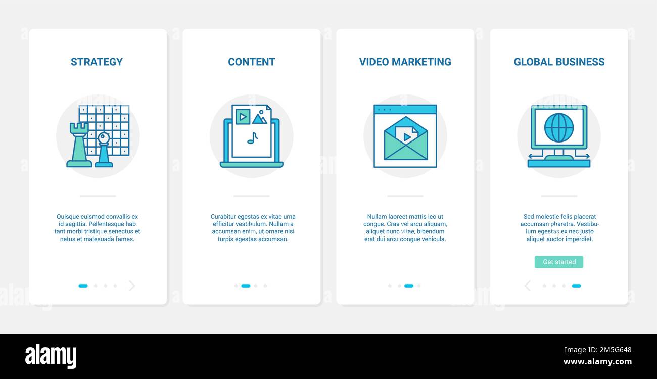 Content business strategy, video marketing technology vector ...