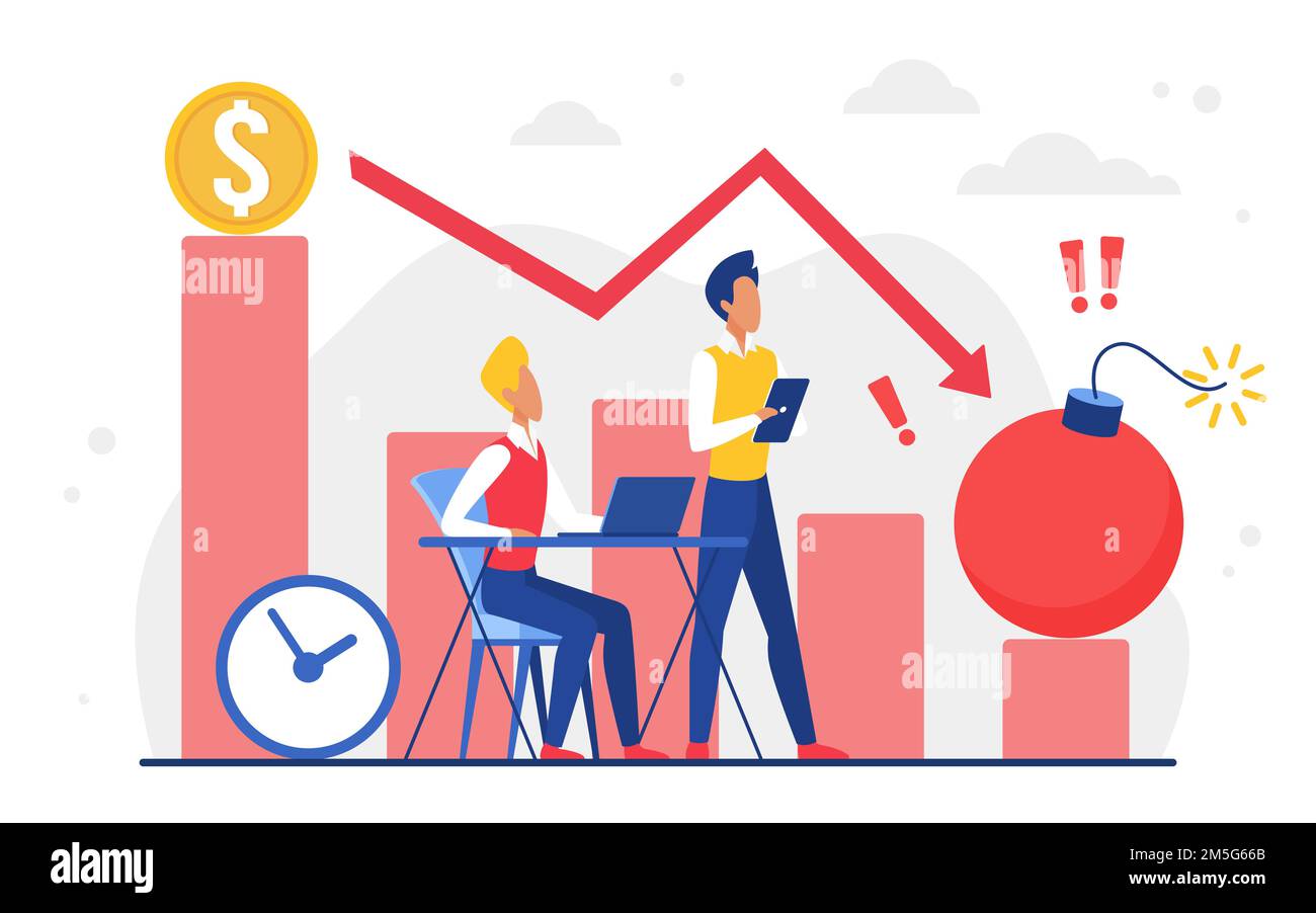 Business economy future damage, financial storm vector illustration ...