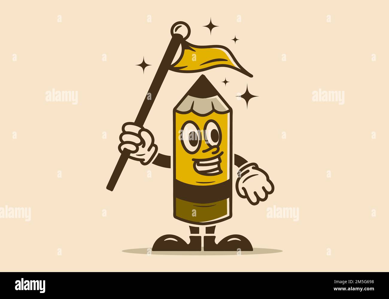 Illustration mascot design of a pencil with hands and feet Stock Vector ...