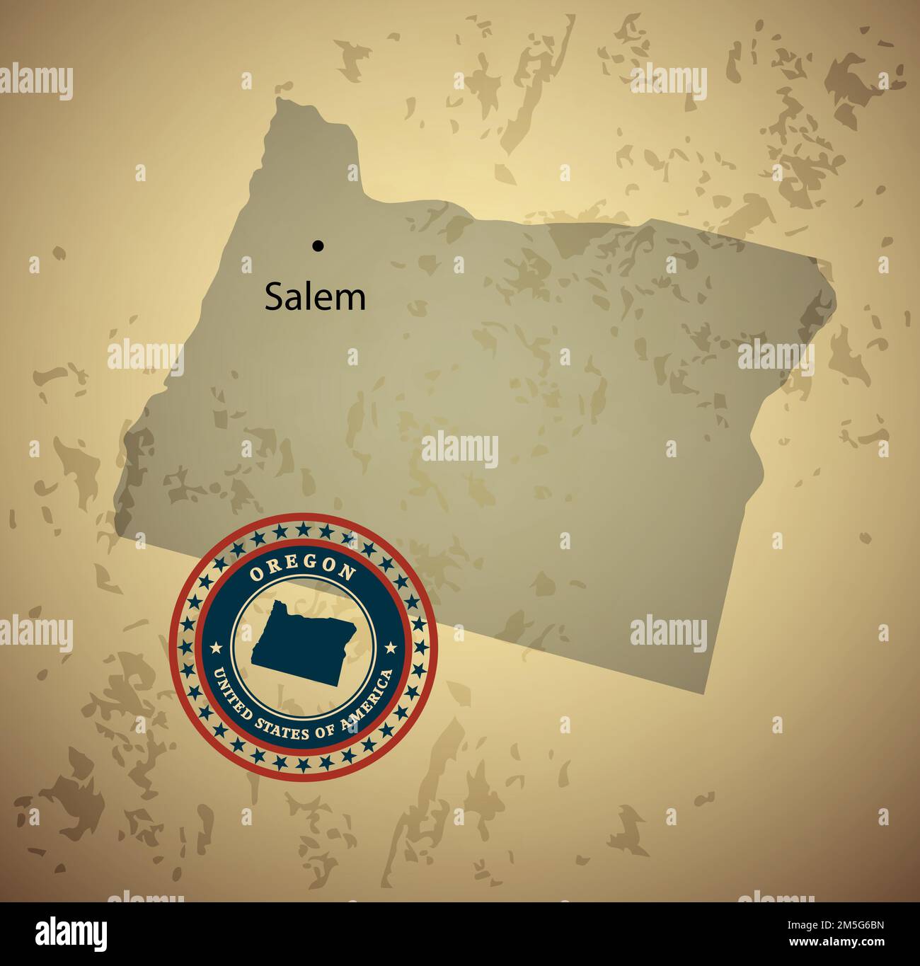 Oregon map with stamp vintage vector background Stock Vector Image ...