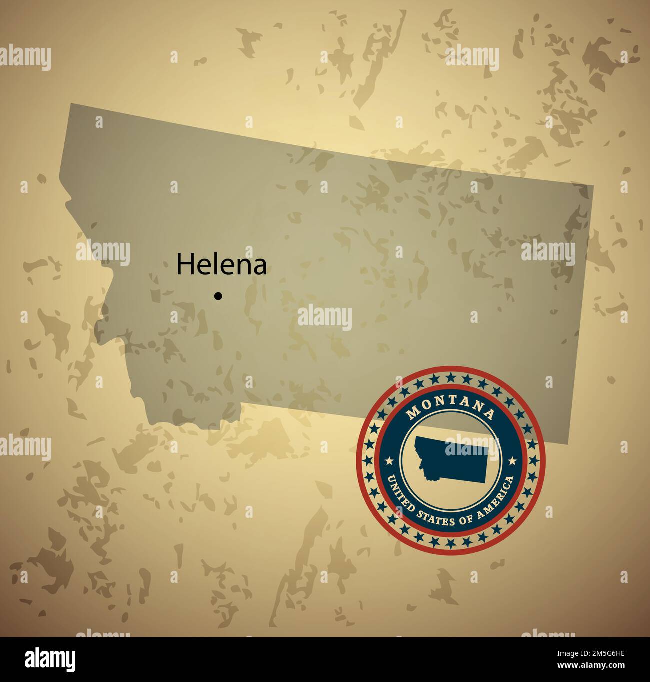Montana map with stamp vintage vector background Stock Vector Image ...