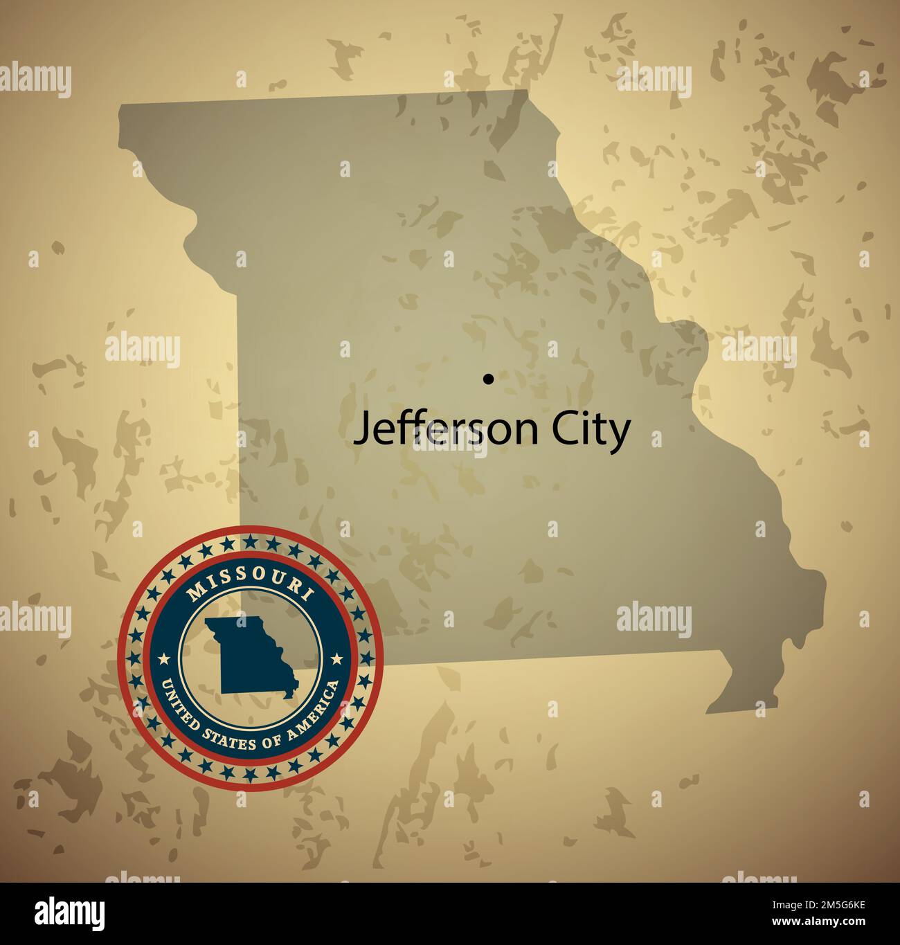 Missouri map with stamp vintage vector background Stock Vector Image ...