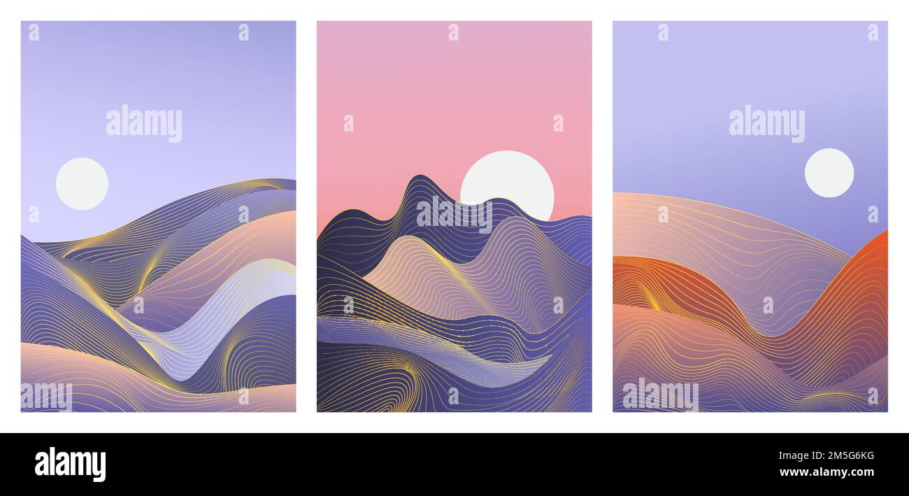 Abstract simple blue waves in minimal gradient nature landscape vector ... Abstract simple blue waves in minimal gradient nature landscape vector ...