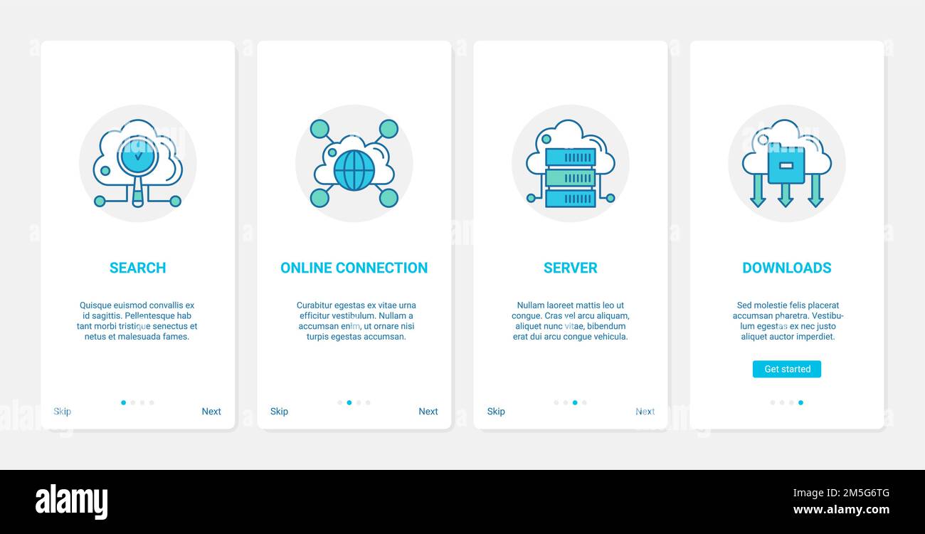 Online Cloud Connection Technology Vector Illustration Ux Ui Onboarding Mobile App Page Screen