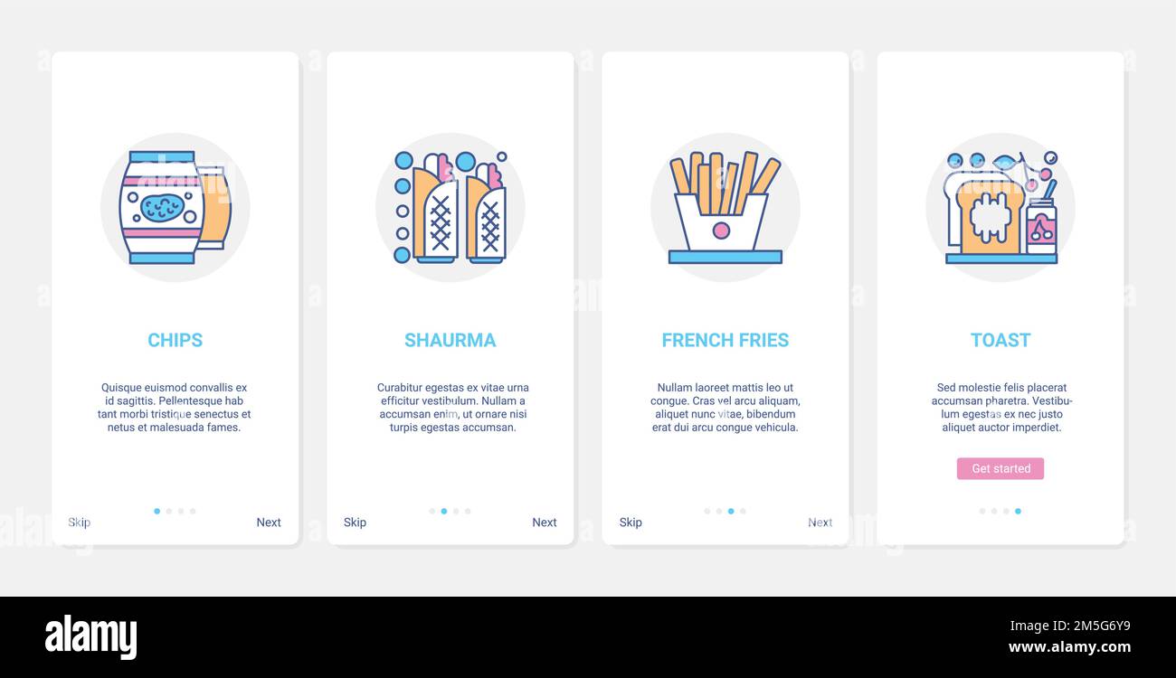 Fast food for bistro cafe restaurant takeaway menu vector illustration ...