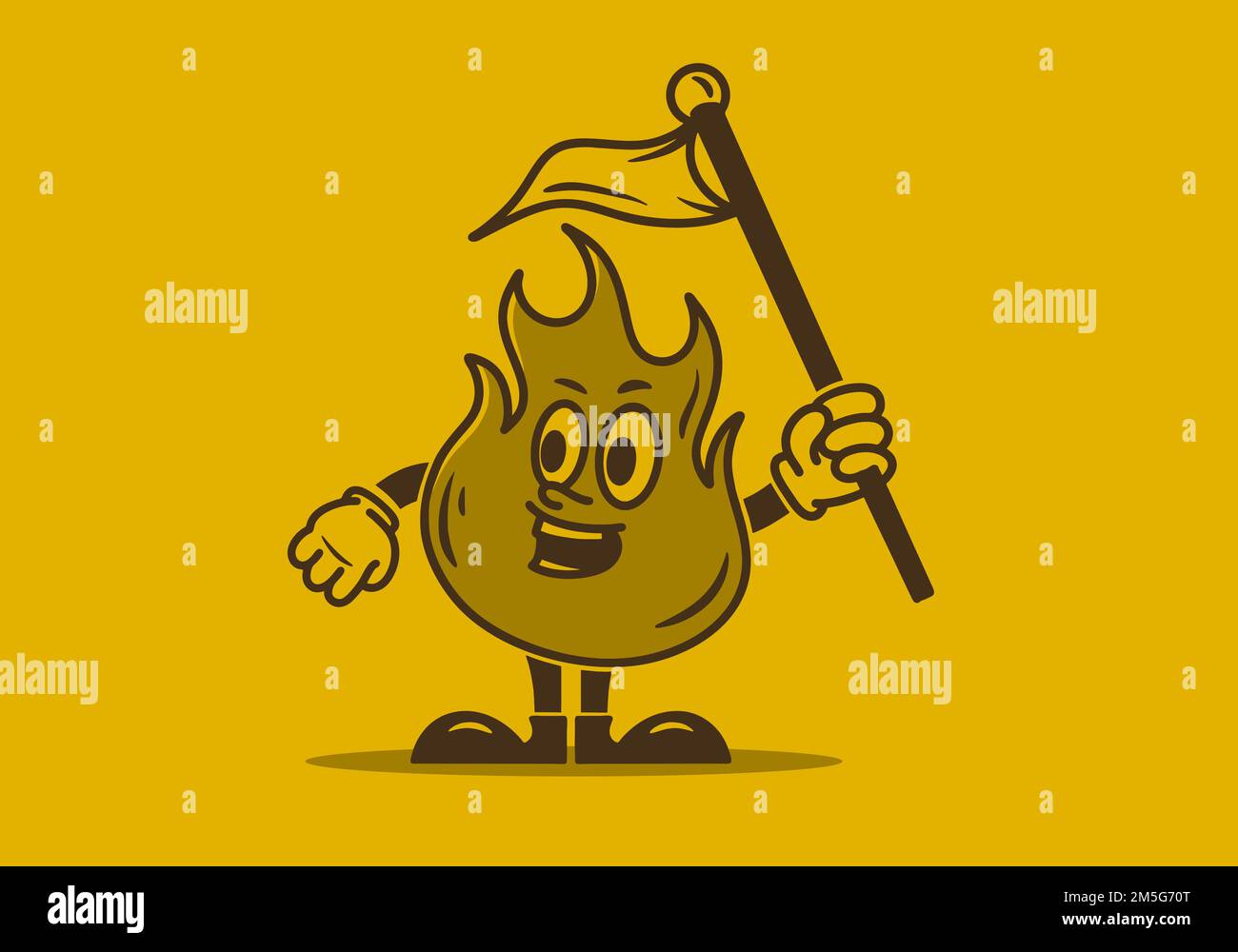 Illustration mascot design of a fire flame with hands and feet Stock ...