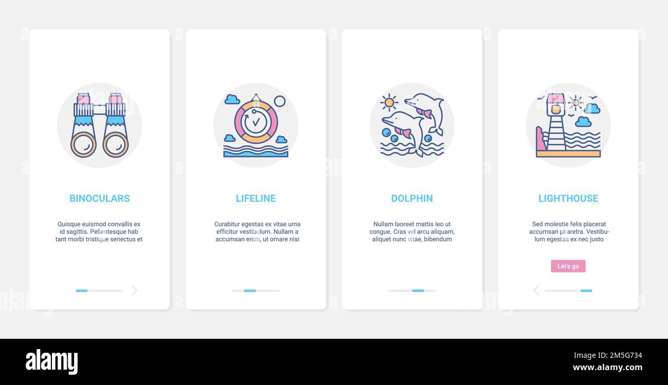 Summer time sea vacation activity vector illustration. UI, UX ...