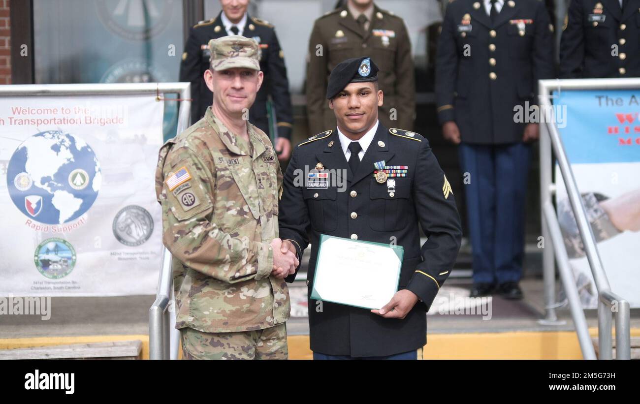 Col. Jeremy St. Laurent, commander, 597th Transportation Brigade ...