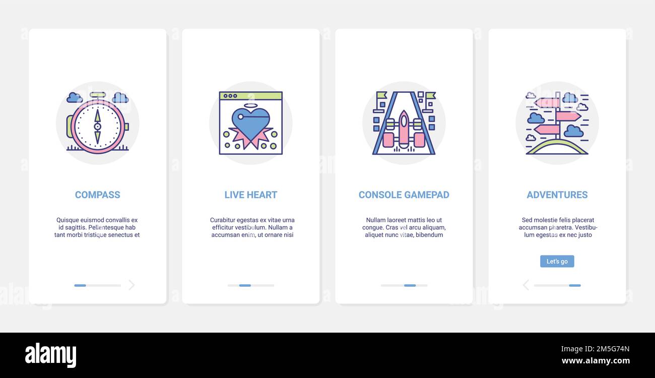 Video adventure digital game object vector illustration. UI, UX ...