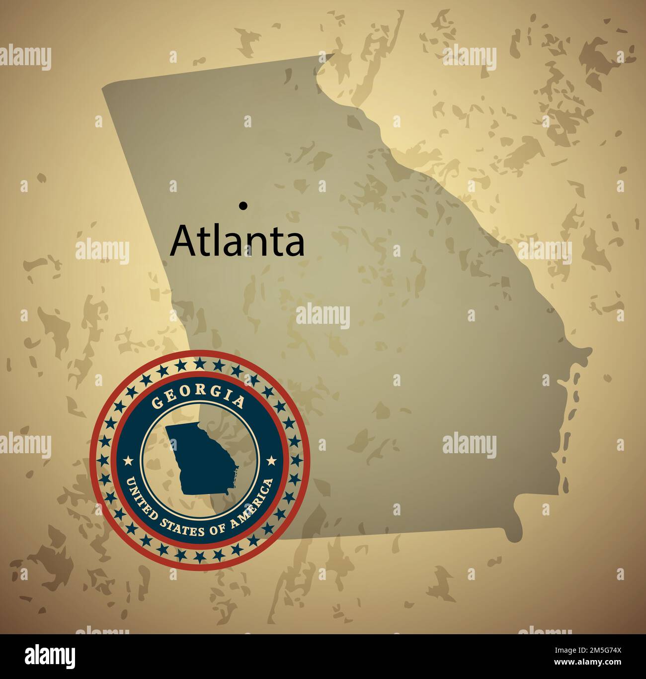 Georgia map with stamp vintage vector background Stock Vector Image ...