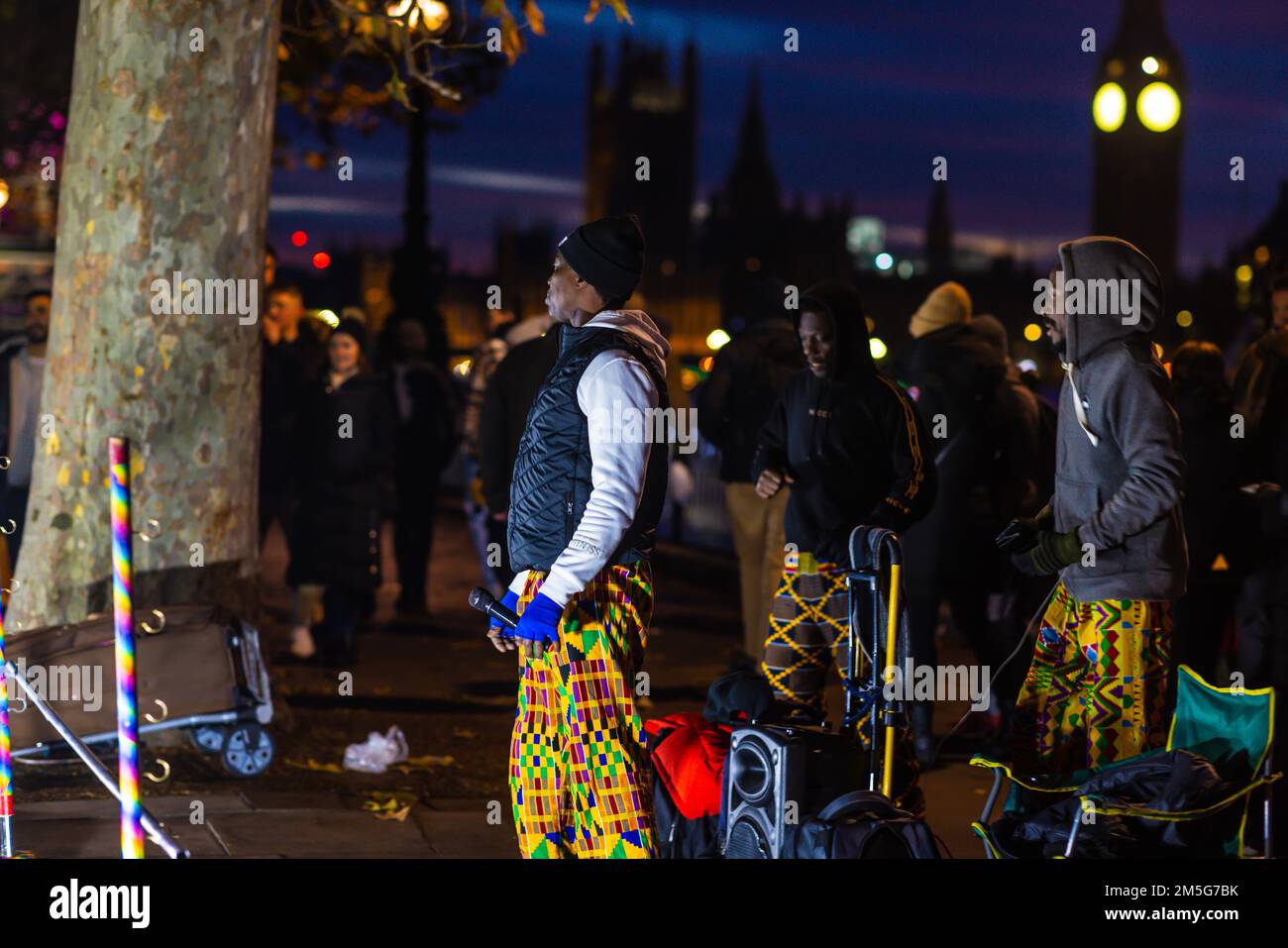 London Embankment and around Trafalgar Square at Christmas Stock Photo ...
