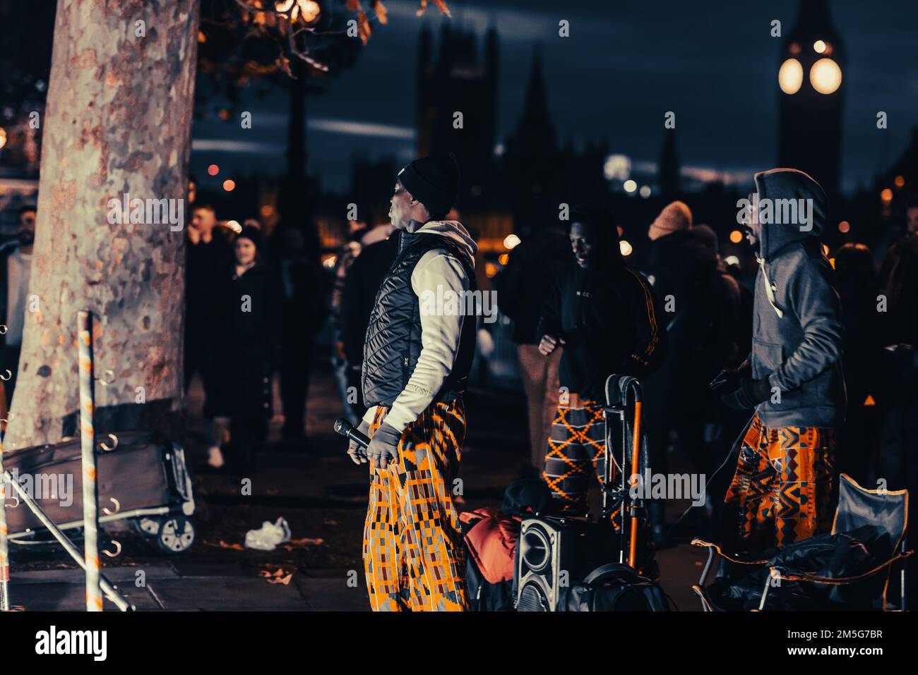 London Embankment and around Trafalgar Square at Christmas Stock Photo ...