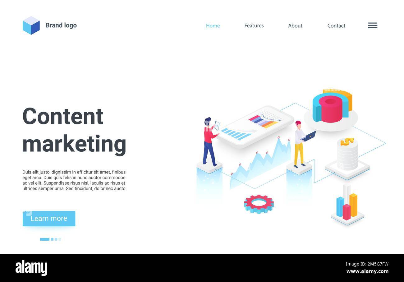 Content digital marketing concept isometric vector illustration ...