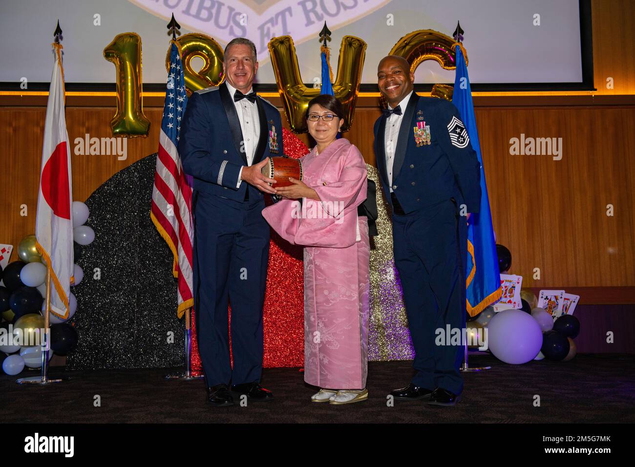 U.S. Air Force Brig. Gen. David Eaglin, left, 18th Wing commander, and ...