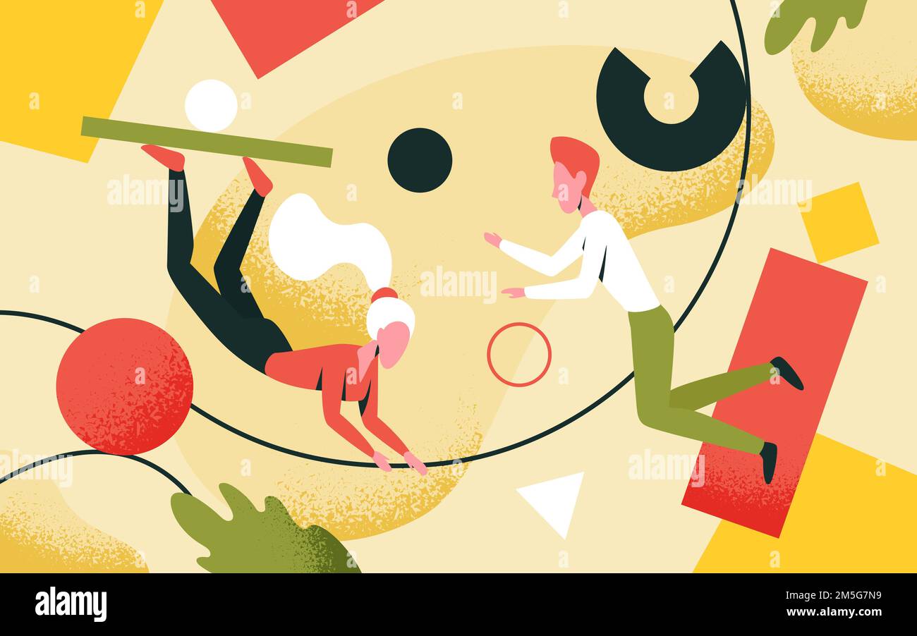 Creative problem solving concept vector illustration. Cartoon man woman ...