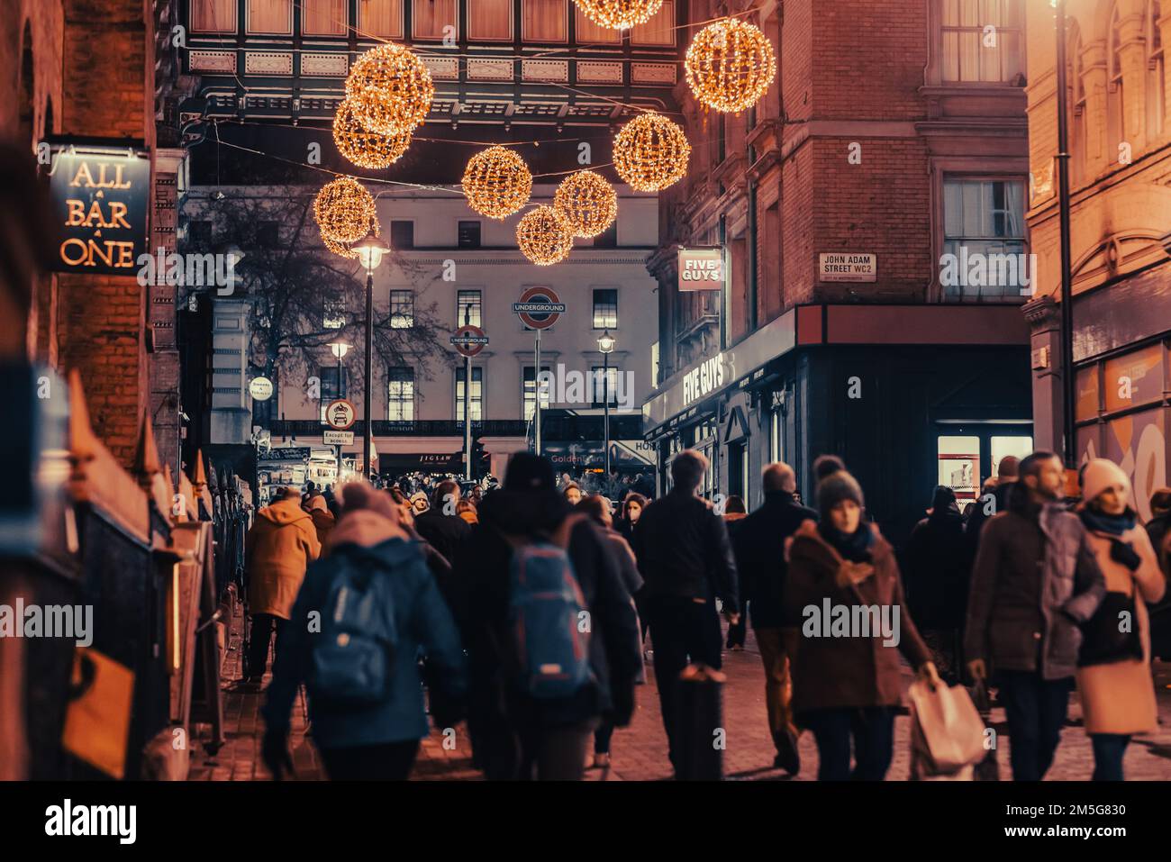 London Embankment and around Trafalgar Square at Christmas Stock Photo ...
