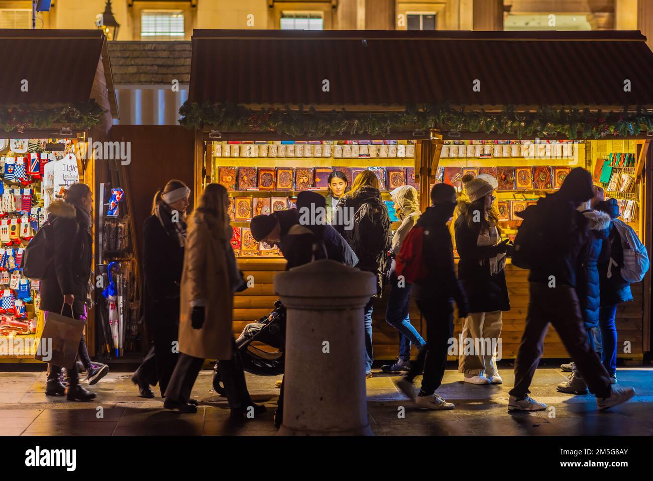 London Embankment and around Trafalgar Square at Christmas Stock Photo ...
