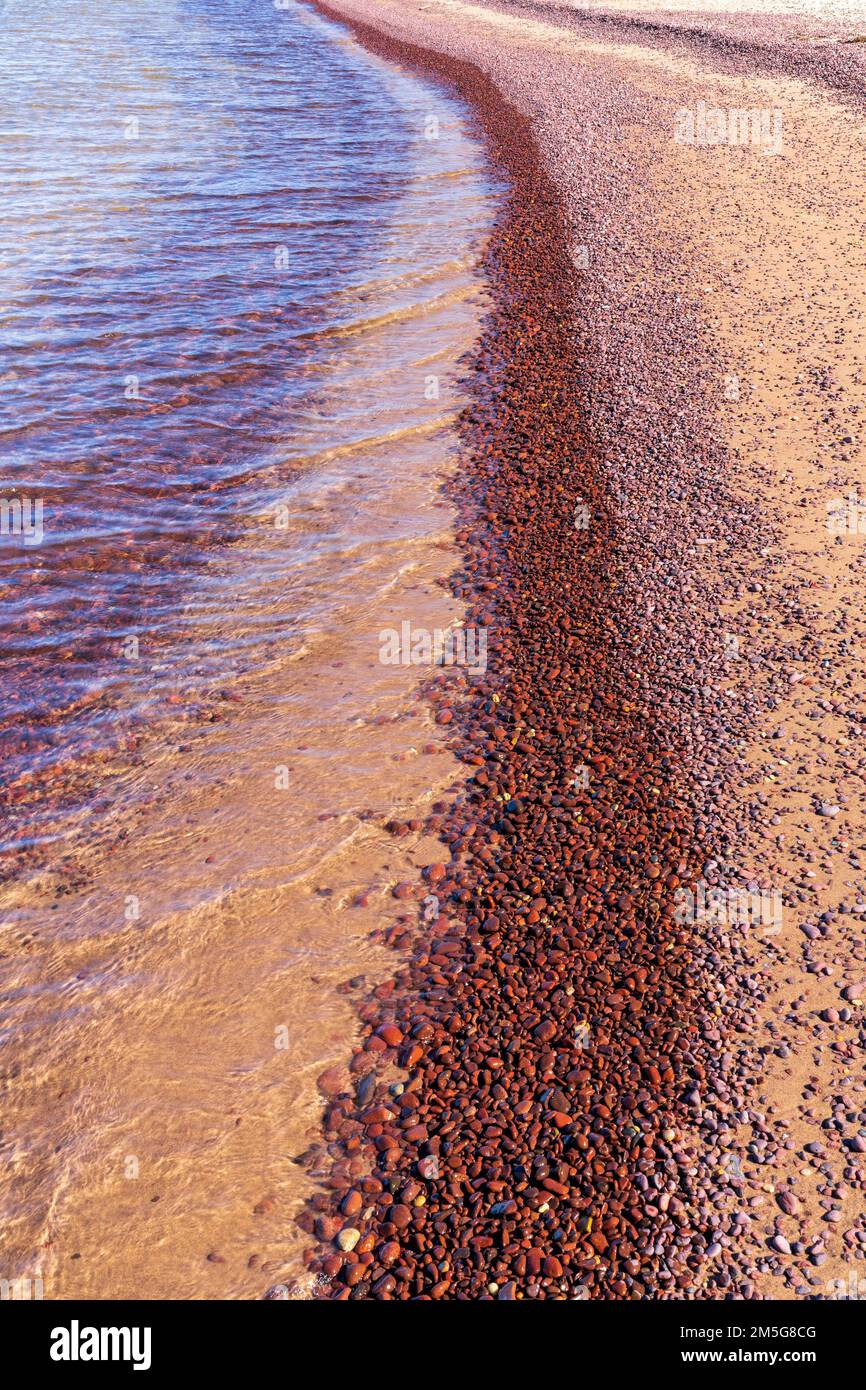 A vertical shot of Great Sand Bay of Lake Superior on Keweenaw ...