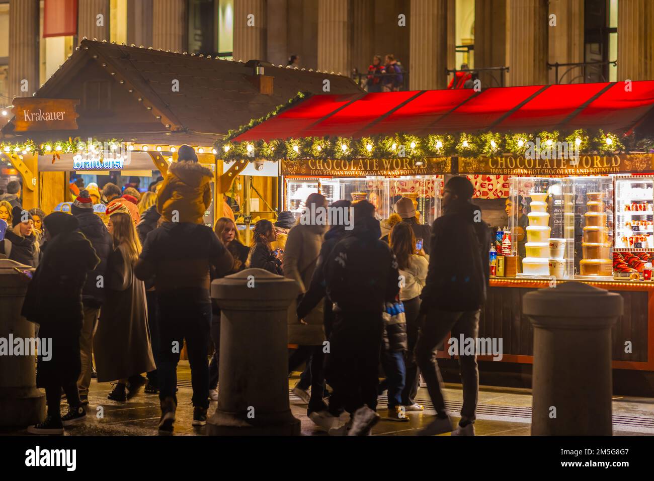 London Embankment and around Trafalgar Square at Christmas Stock Photo ...