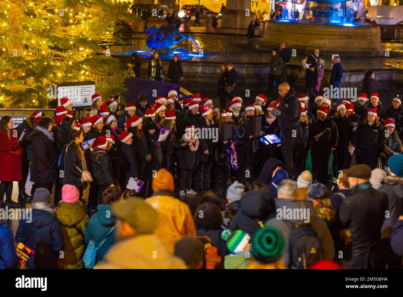 London Embankment and around Trafalgar Square at Christmas Stock Photo ...