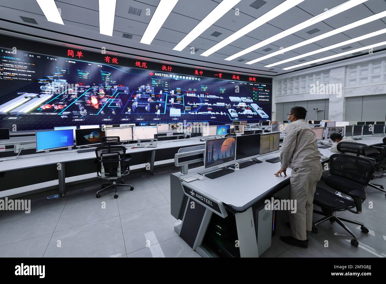 XICHANG, CHINA - DECEMBER 28, 2022 - A view of the integrated control ...