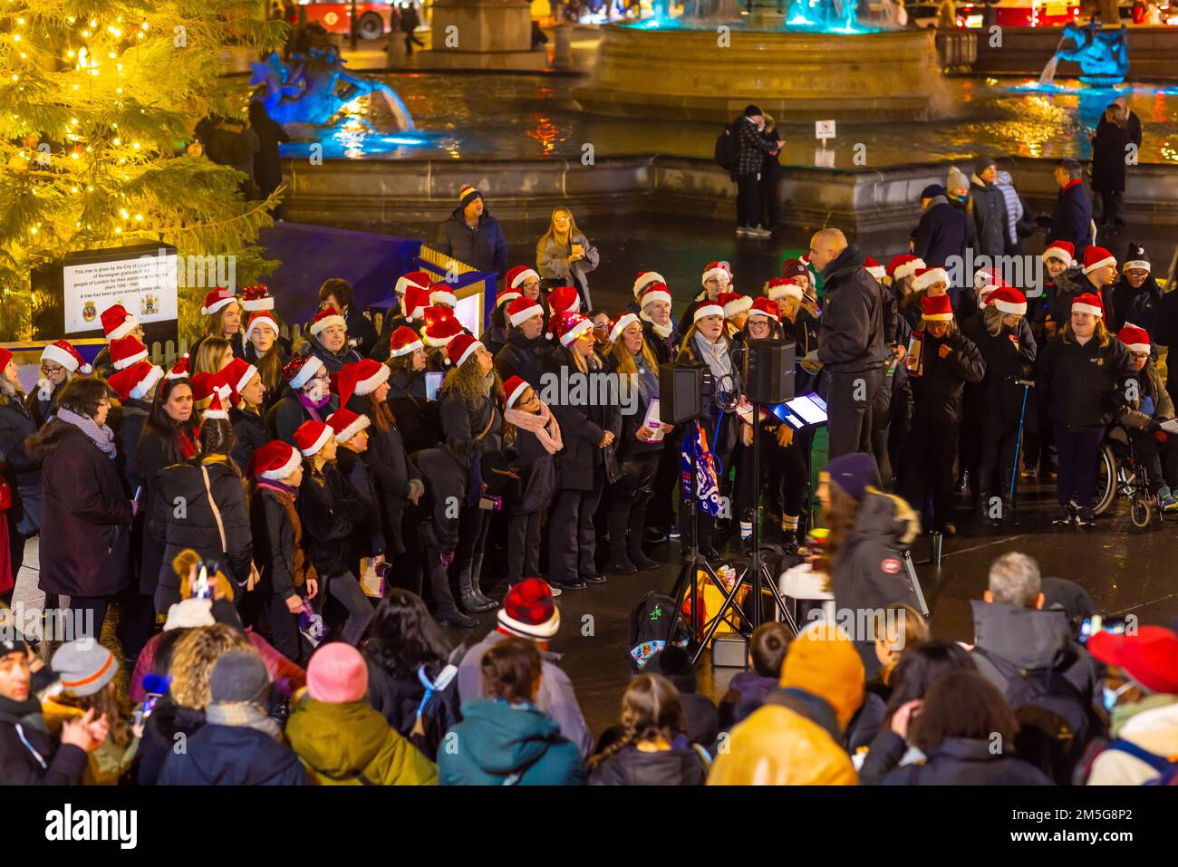 London Embankment and around Trafalgar Square at Christmas Stock Photo ...