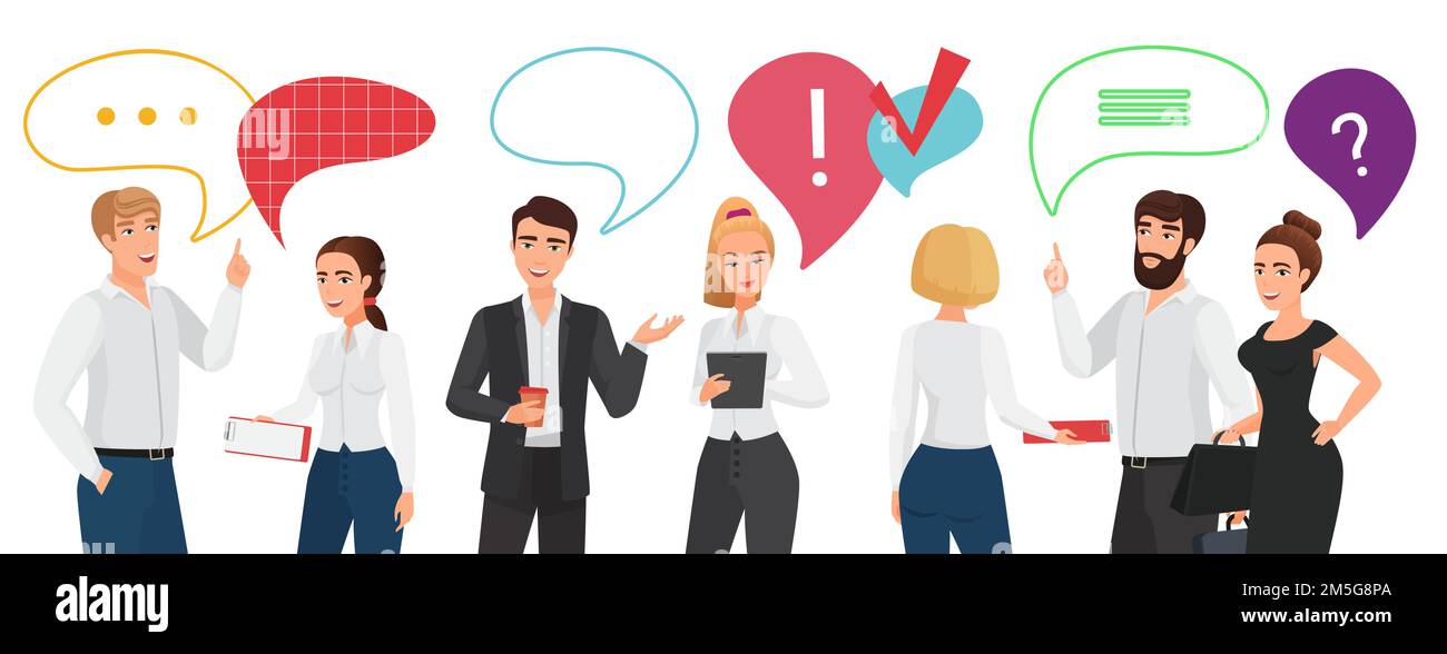 Business people team communication vector illustration. Cartoon ...