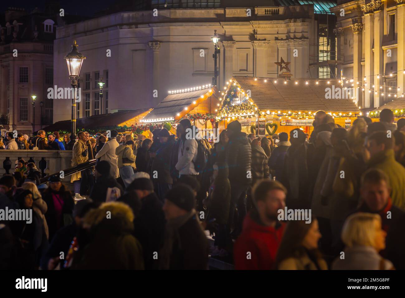London Embankment and around Trafalgar Square at Christmas Stock Photo ...