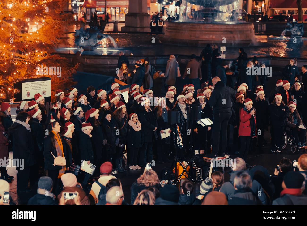 London Embankment and around Trafalgar Square at Christmas Stock Photo ...