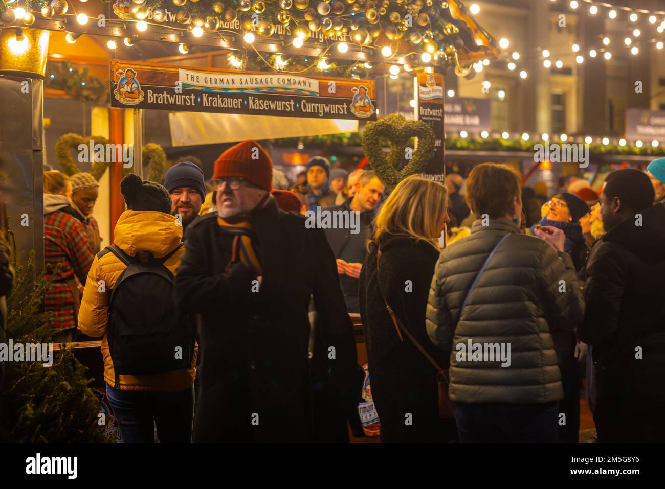 London Embankment and around Trafalgar Square at Christmas Stock Photo ...