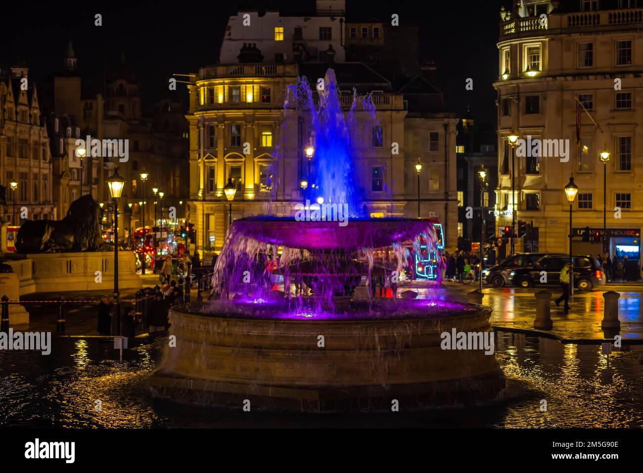London Embankment and around Trafalgar Square at Christmas Stock Photo ...
