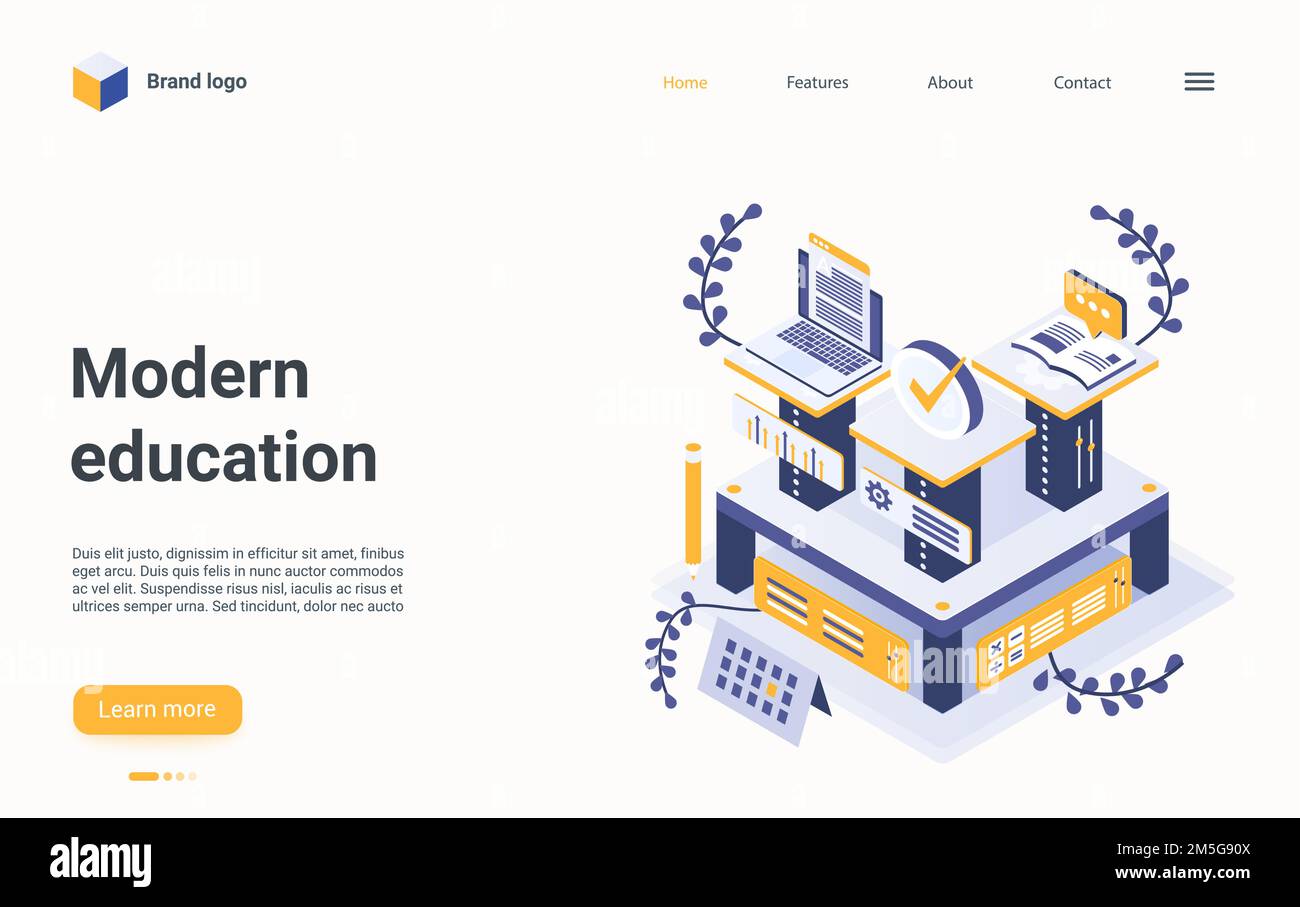 Modern education online technology isometric vector illustration ...