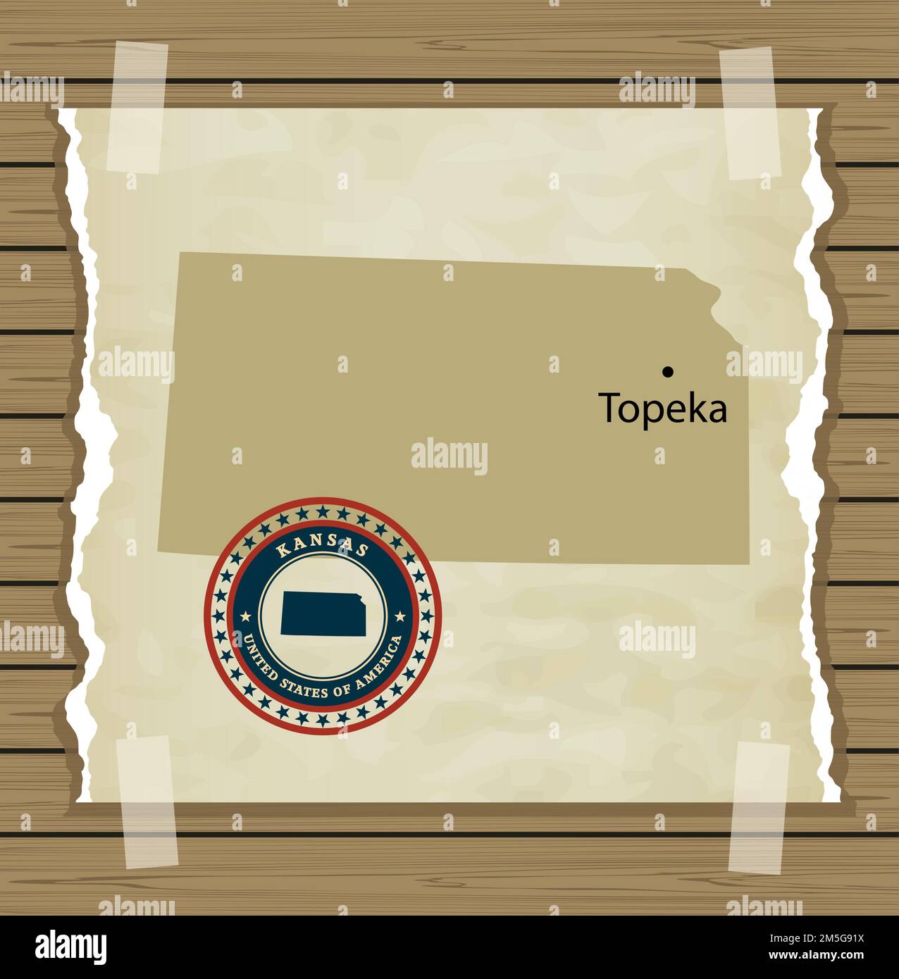 Kansas map with stamp vintage vector background Stock Vector Image ...