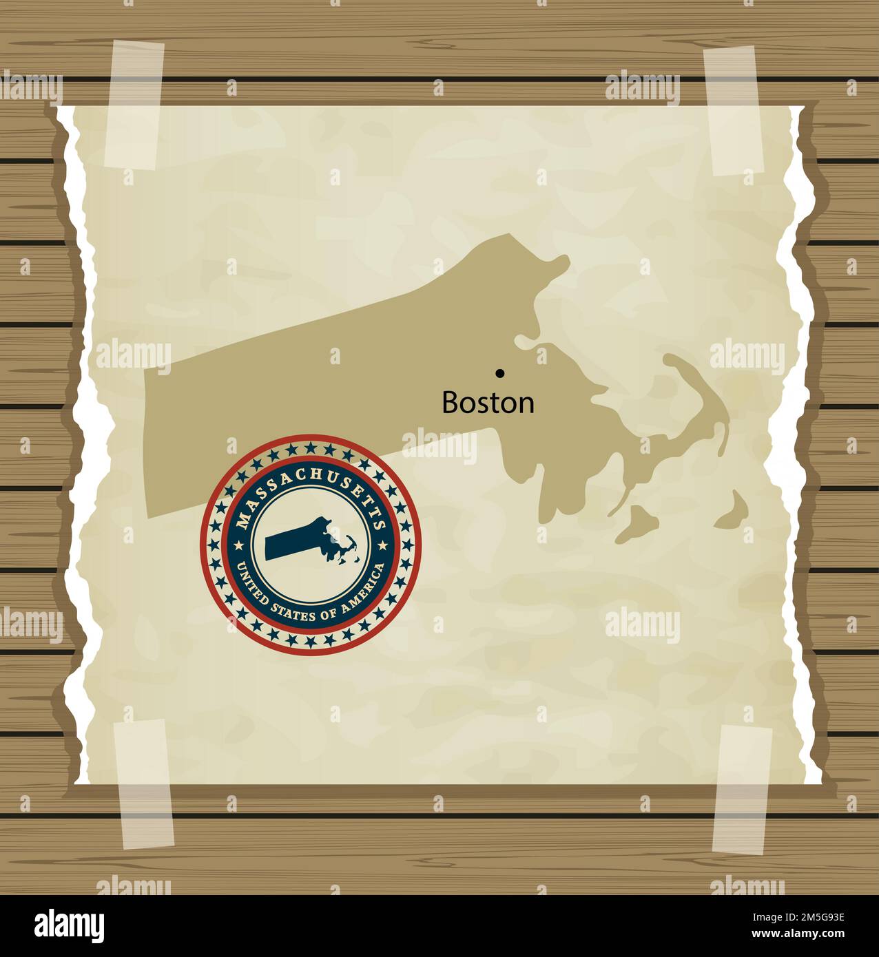 Massachusetts map with stamp vintage vector background Stock Vector ...