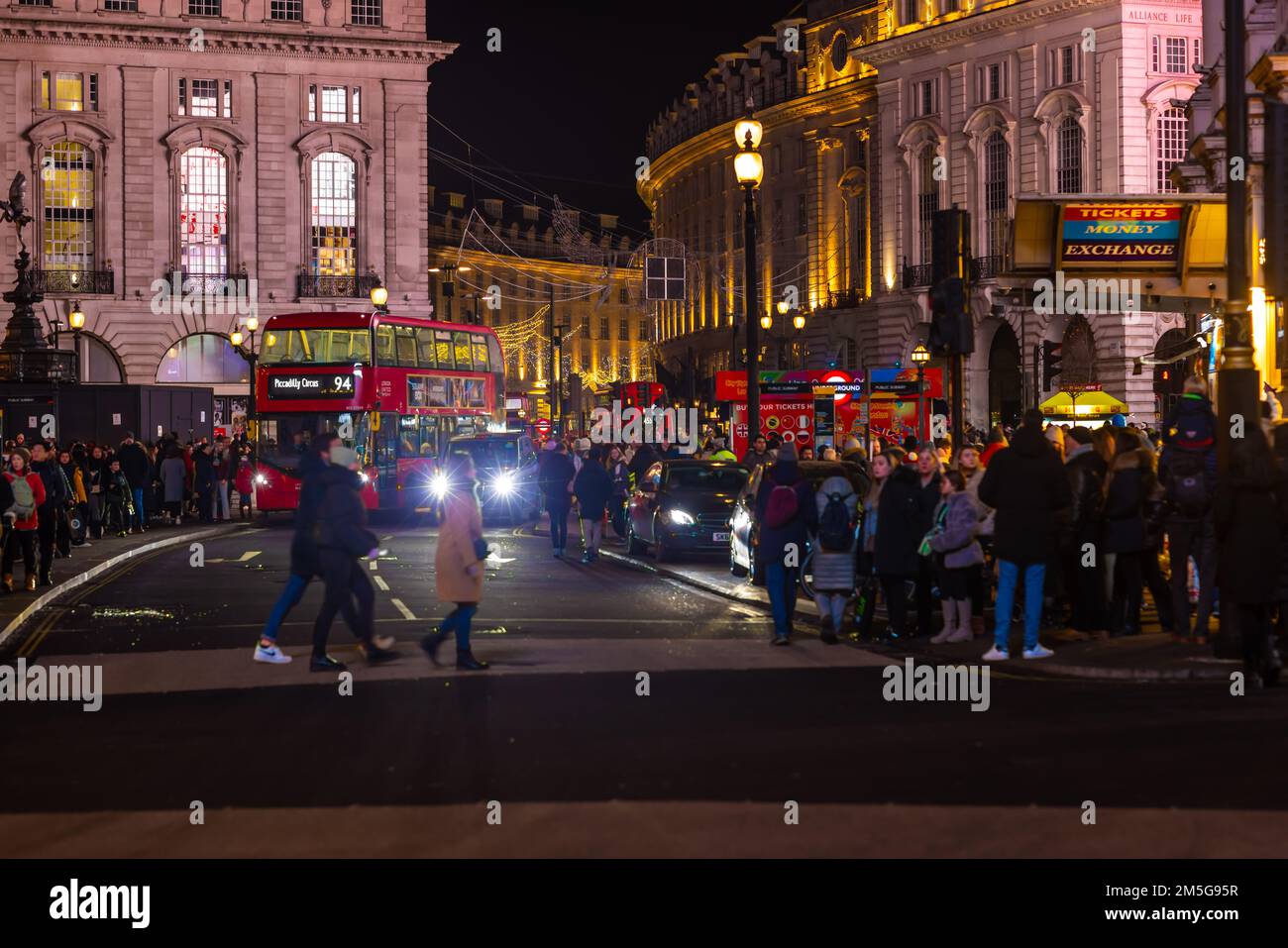 London Embankment and around Trafalgar Square at Christmas Stock Photo ...